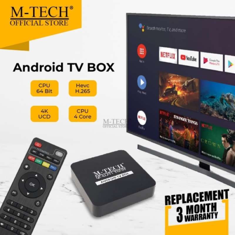 Promo M-tech Set Top Box Stb Android Tv Box Tb60 4k Ultra Hd Wifi ...