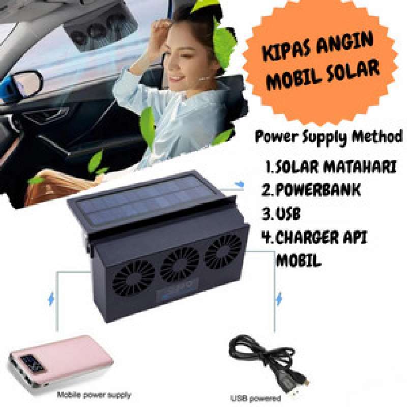 Promo Auto Ventilation Car Cooler Solar Powered Exhaust Fan Diskon 27% ...
