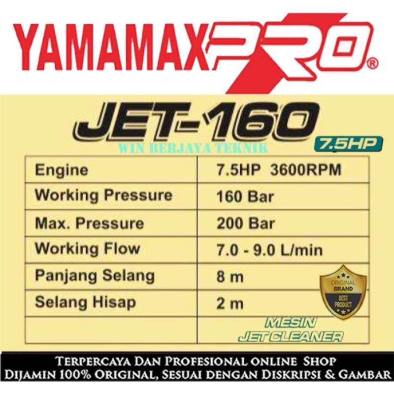 Promo Mesin Jet Cleaner High Pressure Washer 200 Bar Yamamax Pro Jet-160 New Diskon 2% Di Seller ...