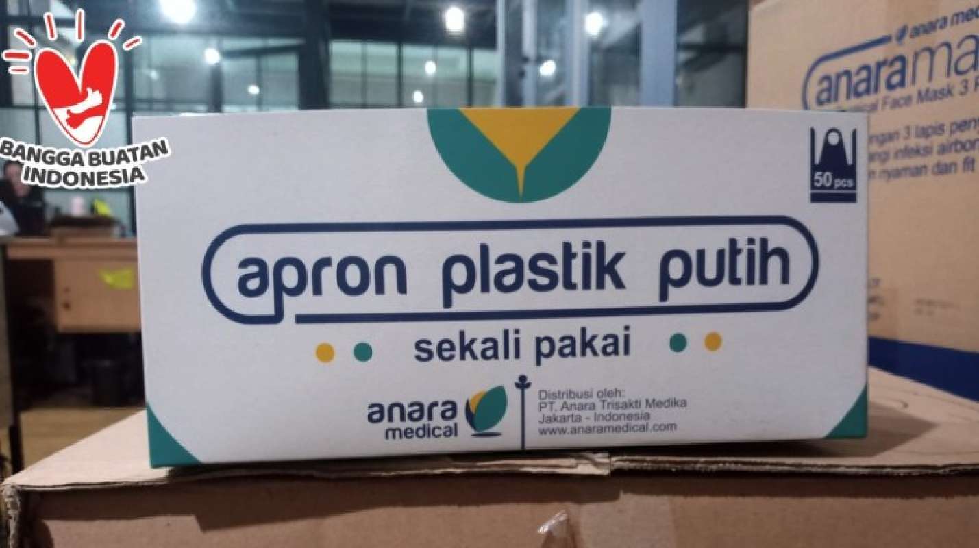 Jual Anara Apron Plastik Putih 30 Mic / Celemek Plastik - Isi 100 Di ...