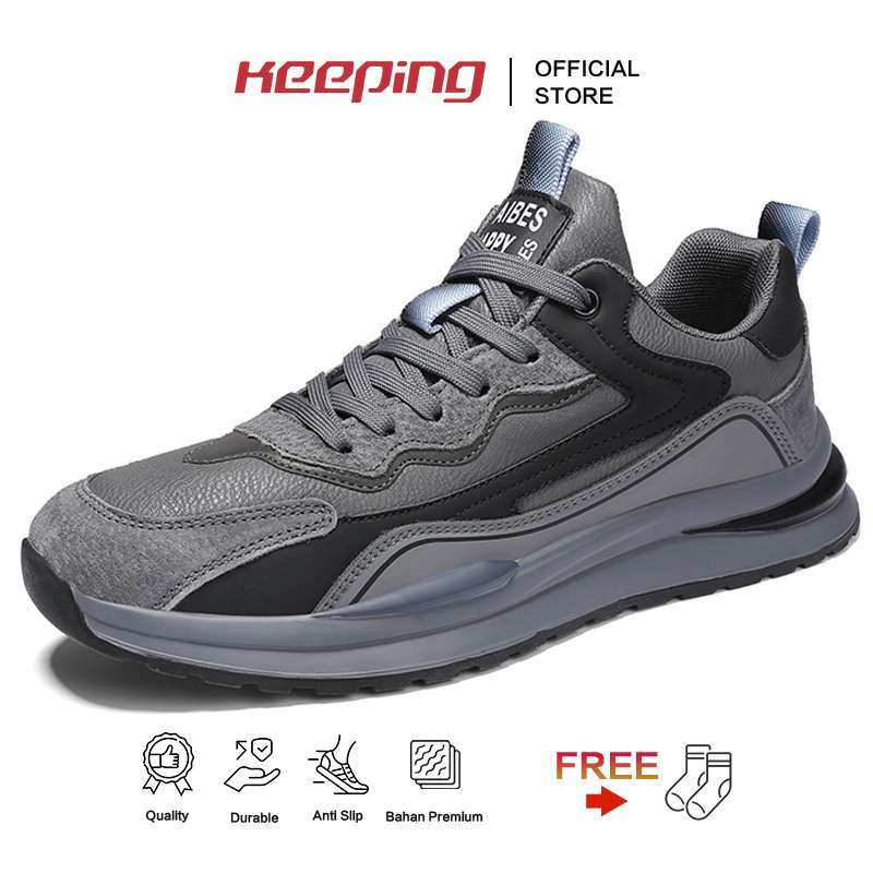 Promo Sepatu Sneakers Pria Asli Warn Abu Hitam Sepatu Jalan Pria Keren ...