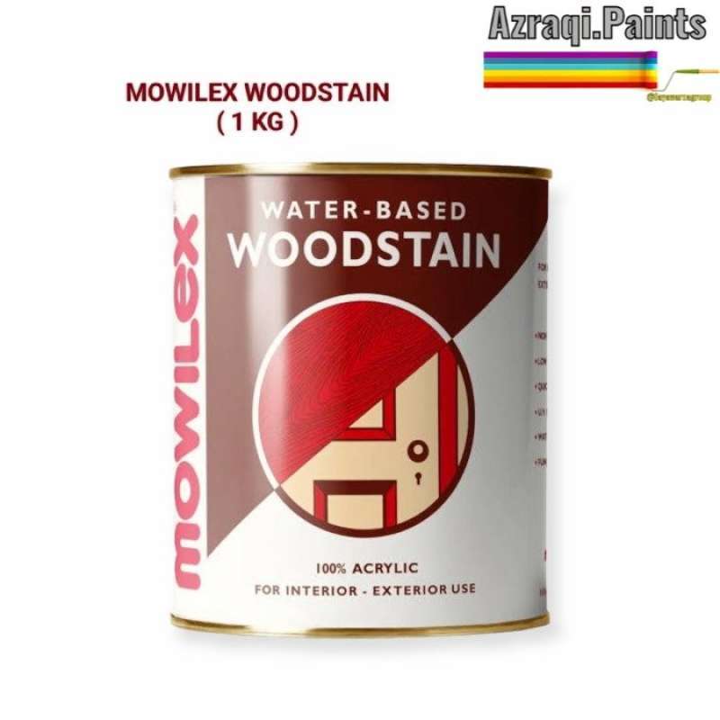Promo Mowilex Woodstain Waterbased ( 1 Liter ) Plitur Cat Kayu Water ...