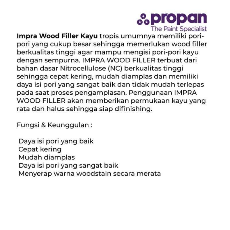 Promo Cat Kayu Pelapis Propan Impra Wood Filler Wf-115 Merbau 1kg ...