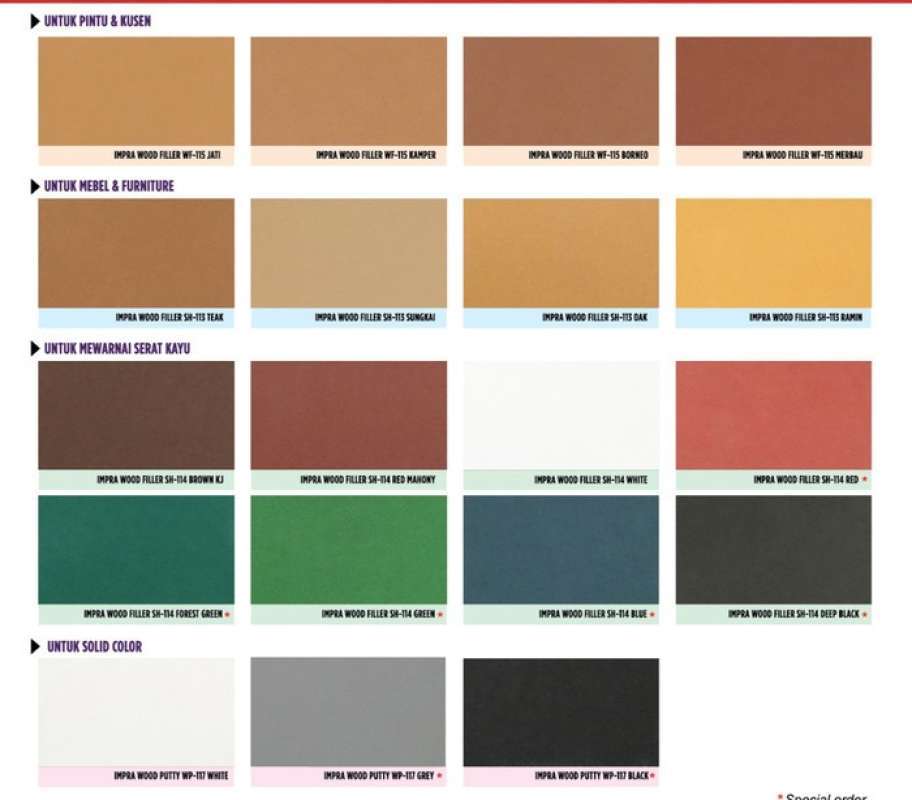 Promo Cat Kayu Pelapis Propan Impra Wood Filler Wf-115 Merbau 1kg ...