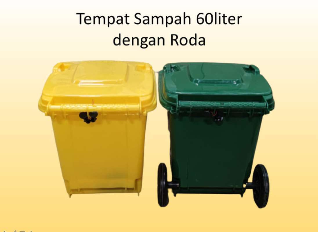Promo Tempat Sampah Merk Kleen 60 Liter Dengan Roda New - Kuning Diskon 14% Di Seller Haveart ...
