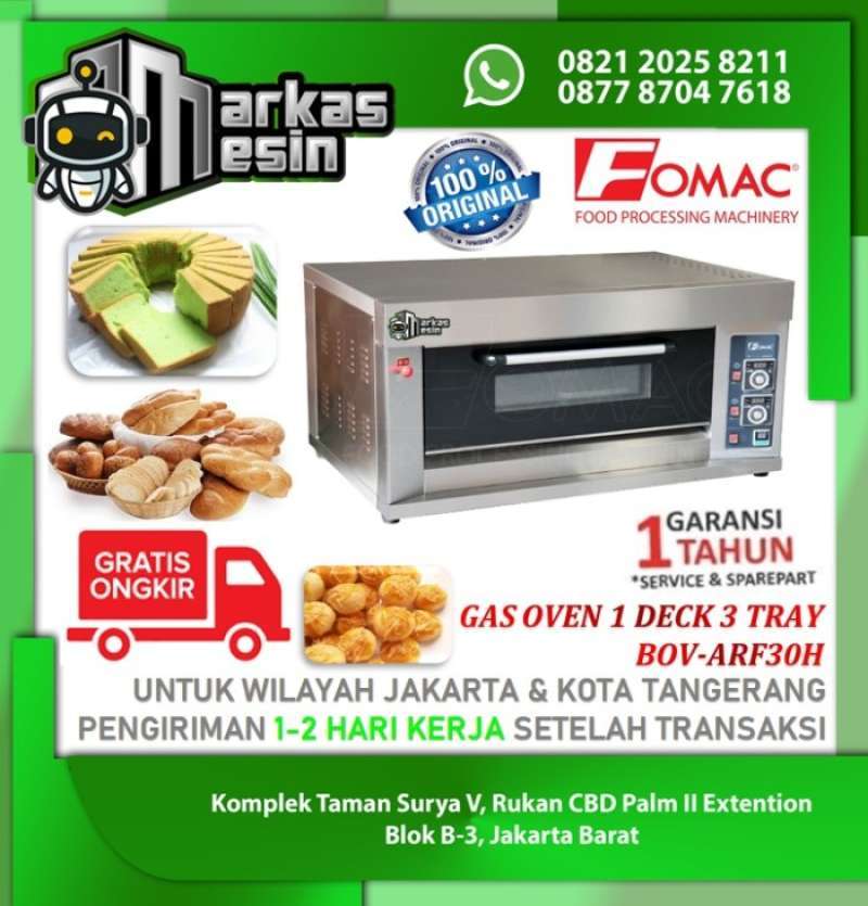 Jual Gas Oven Roti 1 Deck 3 Tray Pemanggang Roti Bov-arf30h Fomac Di ...