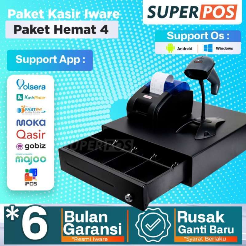 Promo Mesin Kasir Android Printer Bluetooth Cash Drawer Scanner Barcode ...