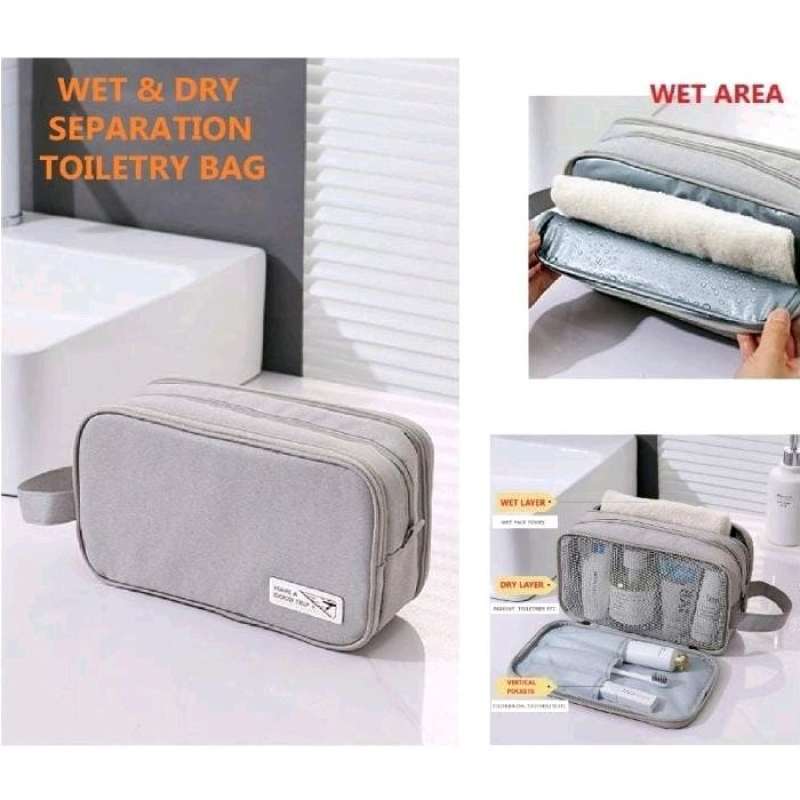 Jual Tas Alat Mandi Ruang Basah Dan Kering Premium Wet & Dry Toiletry ...