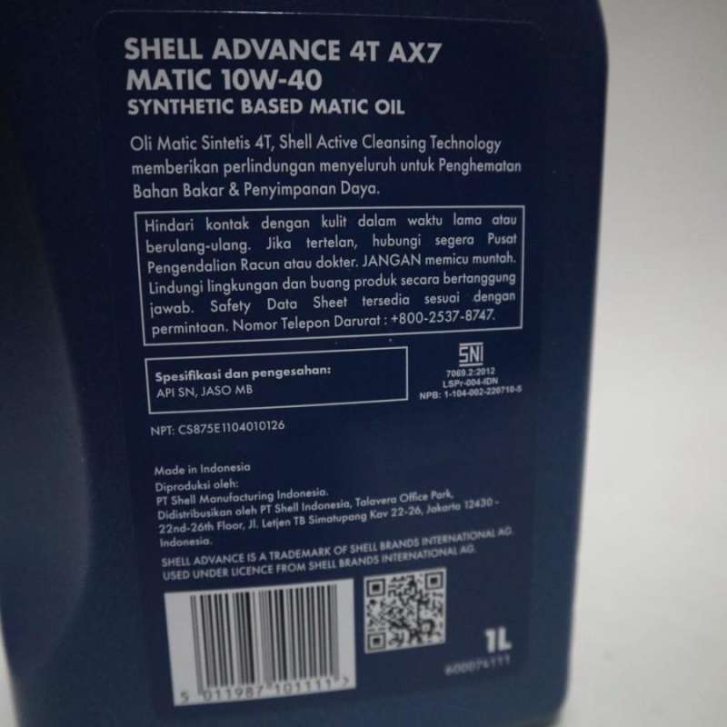 Jual Oli Motor Murah Shell Ax7 Matic 10w-40 1 Liter 100% Original Di ...