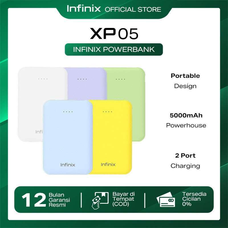 Jual Infinix Power Bank Xp05 - 5000mah Dual Output Port Type C & Micro ...