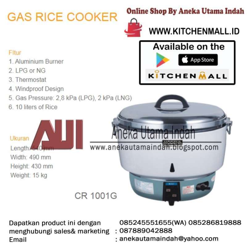 Promo Modena Cr 1001 G Gas Heavy Duty Rice Cooker 10 Liter Terlaris ...