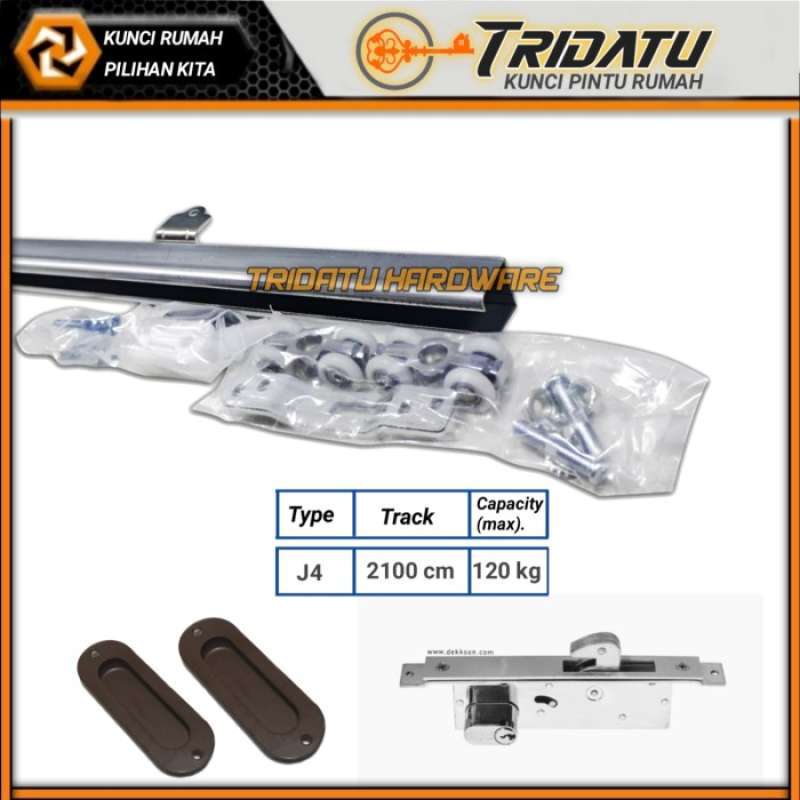 Promo Rell Pintu Sliding J4 210cm + Kunci+hendle Tanam Paket Pintu ...