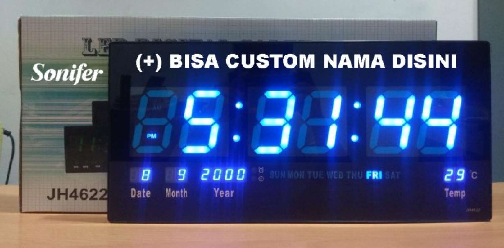 Promo Jam Dinding Digital Besar Led Clock 46 X 22 Cm Jh-4622 Diskon 25% ...