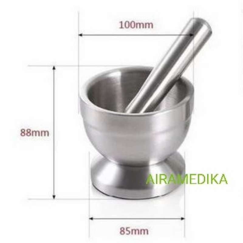 Promo Mortar Penumbuk Obat 10cm Stainless Steel / Alat Lumpang Penumbuk ...