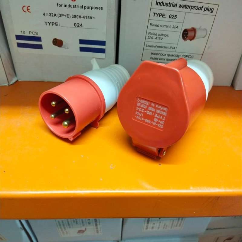 Promo Plug Socket Industri Mobile Mounting 4pin 32a Diskon 50% Di ...