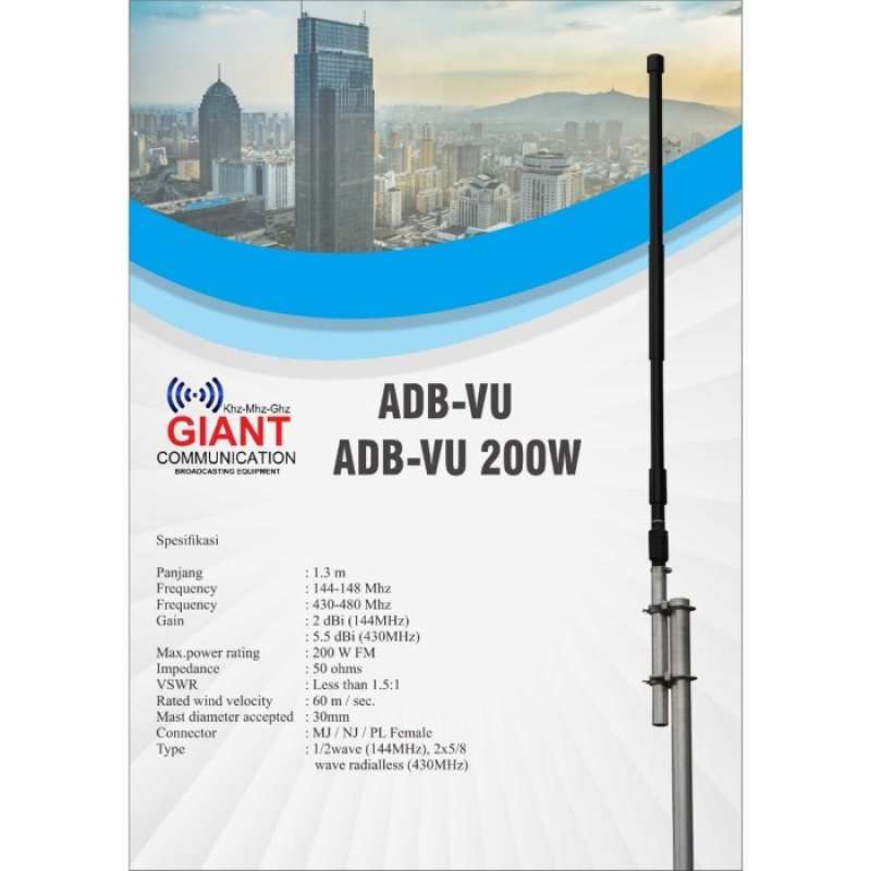 Promo Antena Dualband Base Vhf/uhf 144/440mhz 100 Watt Home Station ...