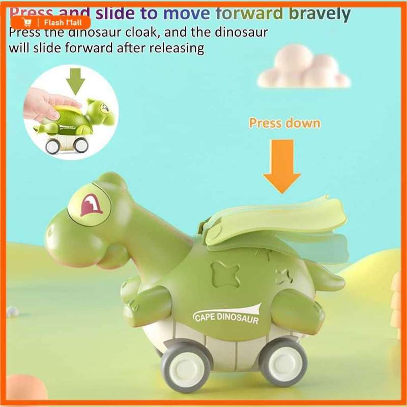 Jual ⚡ Mainan Mobil Dinosaurus Car Toy Game Press Push [orange ...
