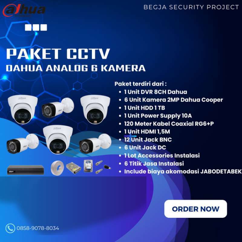 Jual Paket Cctv Dahua Analog 6 Kamera/ Paket Pemasangan Cctv Dahua 6 Kamera Di Seller Begja ...