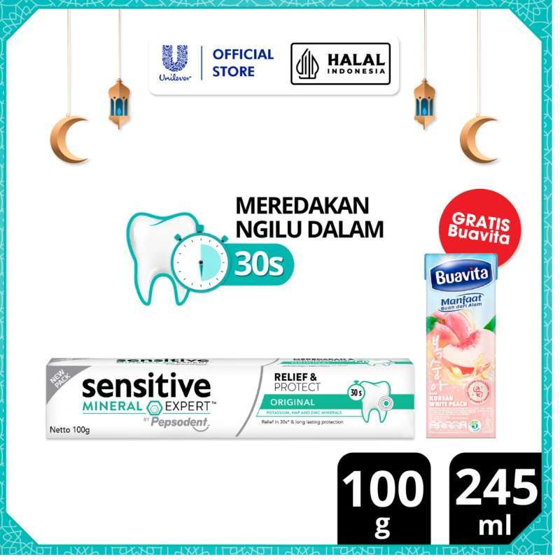 Promo Pepsodent Sensitive Mineral Expert Relief & Protect Original ...