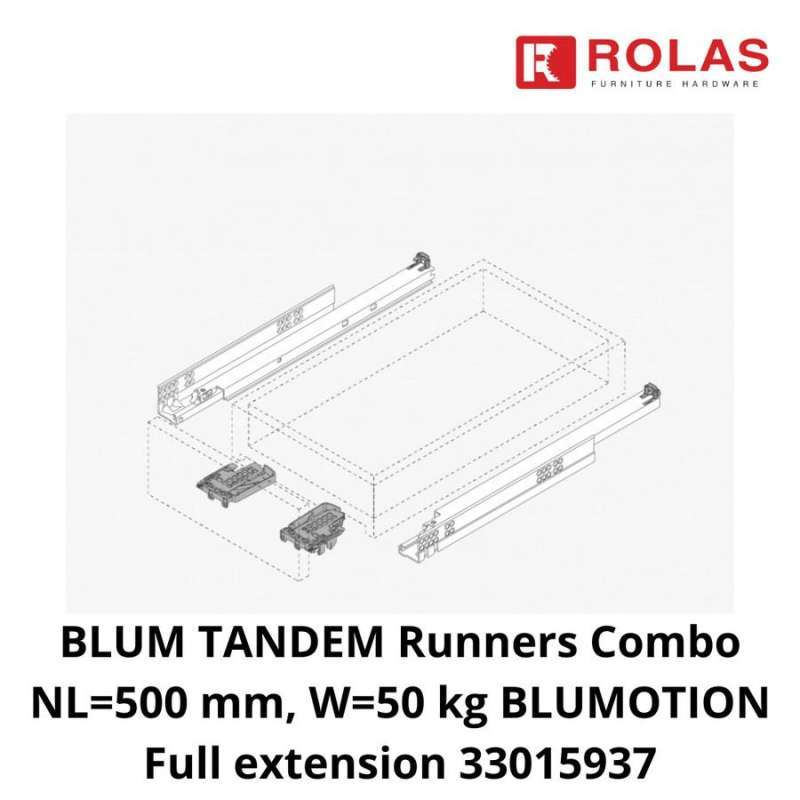Jual Blum Tandem Runners Combo Nl=500 Mm, W=50 Kg Blumotion Full ...