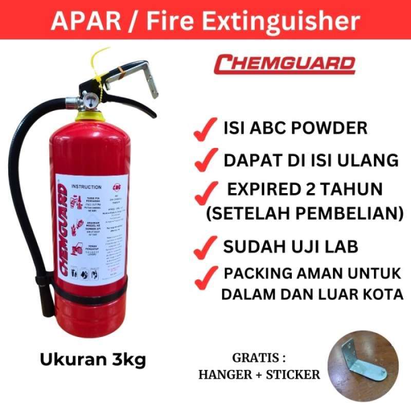 Promo Apar / Tabung Pemadam Api 3kg Chemguard Abc Dry Chemical Powder ...