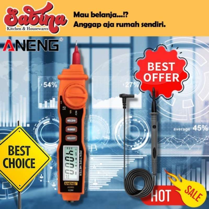 Promo Tespen Digital Multimeter Voltage Current Tester Pen Multitester ...