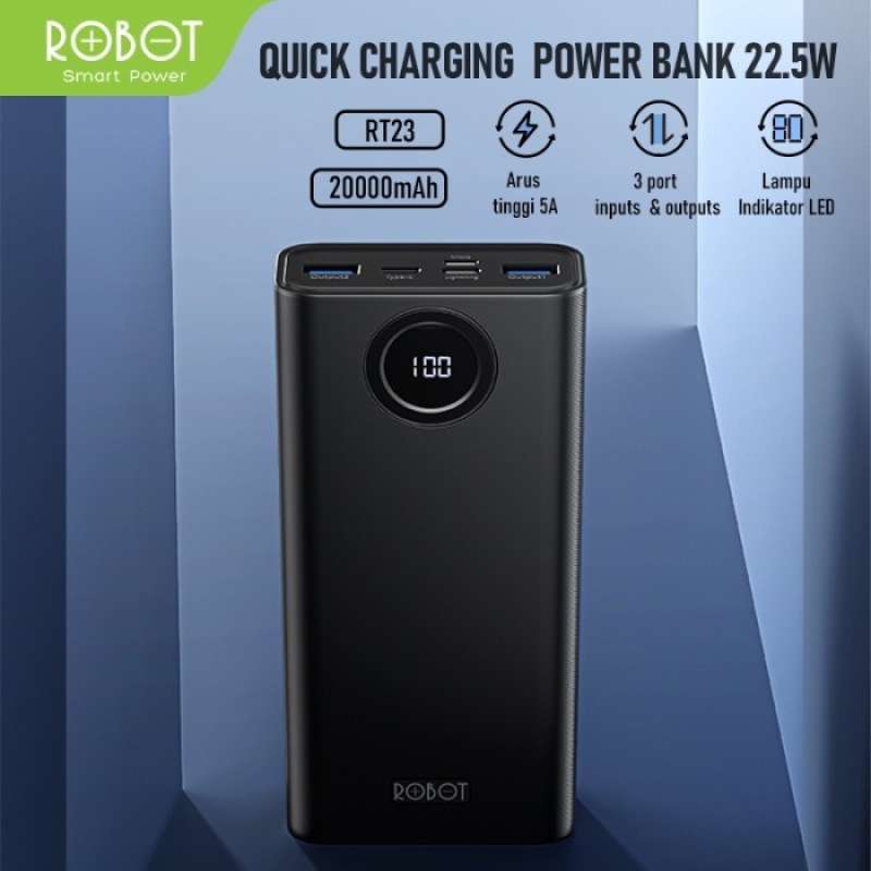 Jual Robot Rt-23 Powerbank 20000mah Led Indikator 22.5w Fast Charging ...
