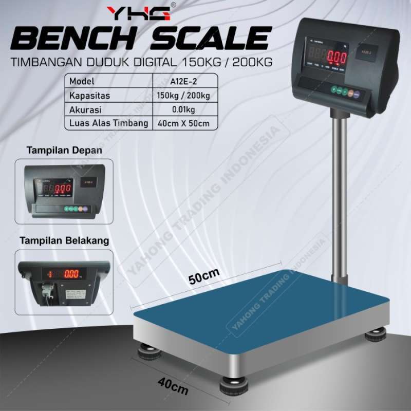 Promo Timbangan Barang Digital Bench Scale A12e Dual Display 150kg ...