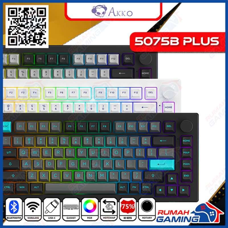 Promo Mechanical Keyboard - Akko 5075b Plus - 3 Mode - 75% - Rgb ...