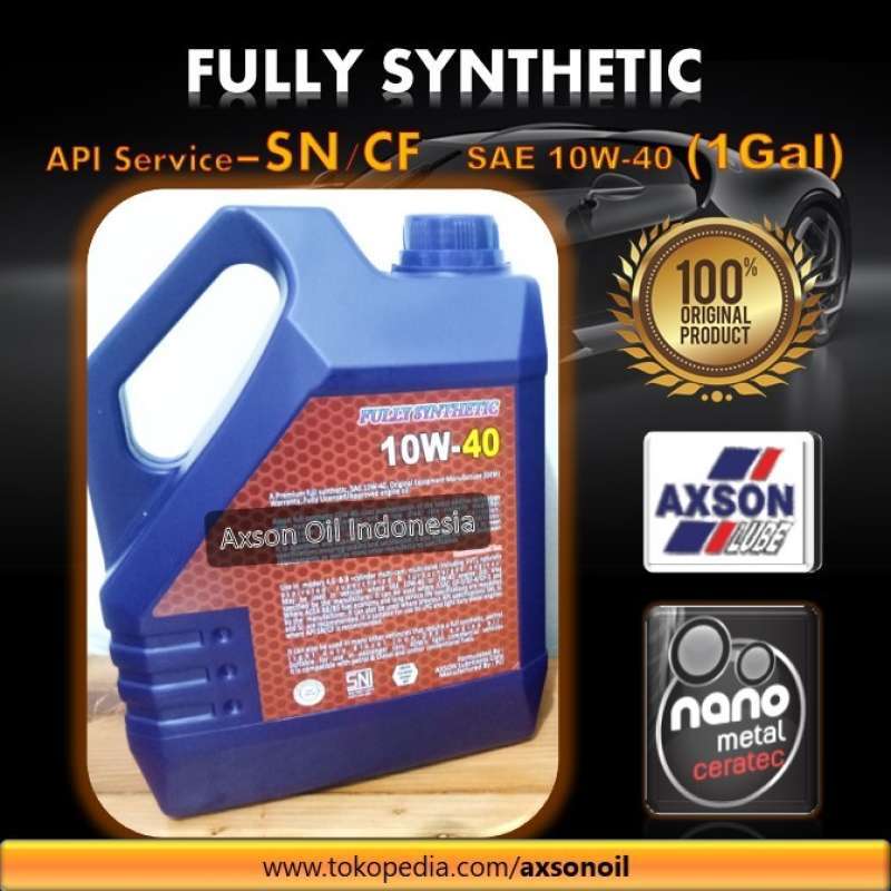 Promo Axson Fully Synthetic Oil 10w-40 (1 Gallon) Diskon 10% Di Seller Toplets Shop - Cengkareng ...