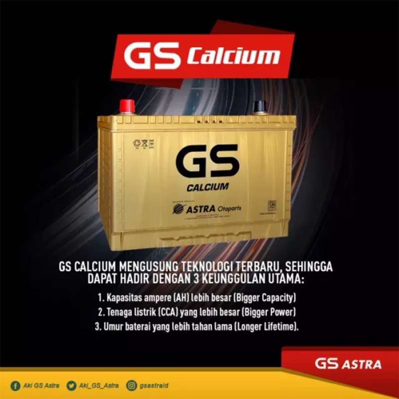 Promo Aki Gs Calcium New Ns60ls / 65b24ls 55 Ah 6 Bulan Diskon 5% Di ...