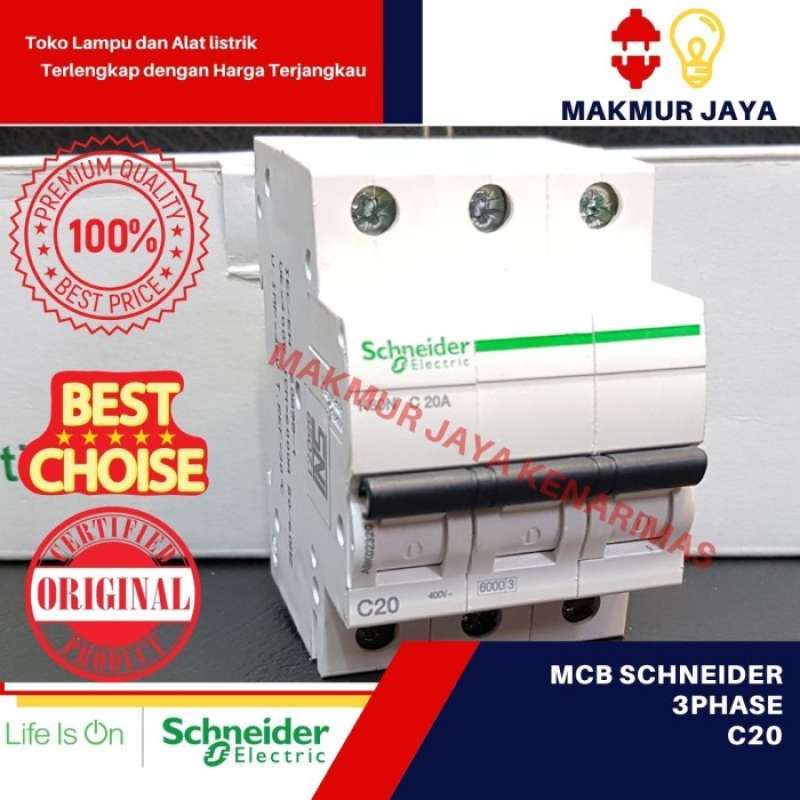 Promo Mcb 3 Phase 10a 16a 20a 32a 63a Schneider / Mcb 3p 10a16a 20a 32a ...