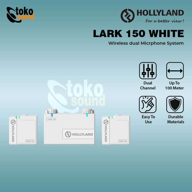 Jual Hollyland Lark 150 White - Clip On Wireless Dual Microphone System ...