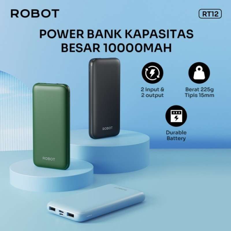 Promo Powerbank Robot 20000mah Rt22 Dual Port Input & Output Led ...