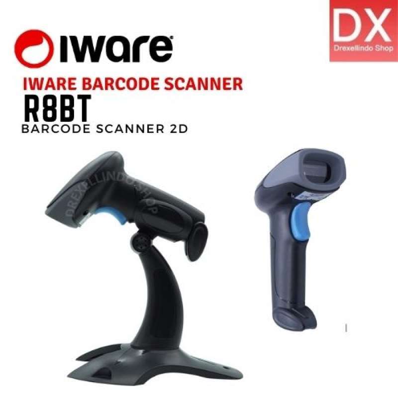 Jual Barcode Scanner Bluetooth Wireless 2d Iware R8bt Plus Stand Holder ...