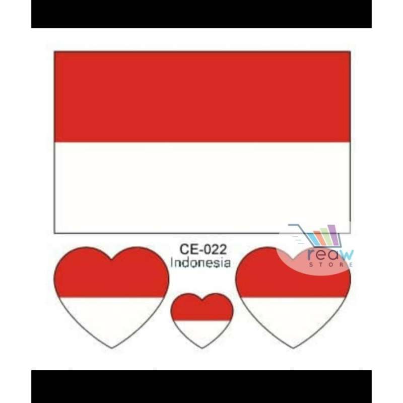 Jual Tato Temporer / Temporary Tattoo Pipi Muka Tangan Bendera Merah ...