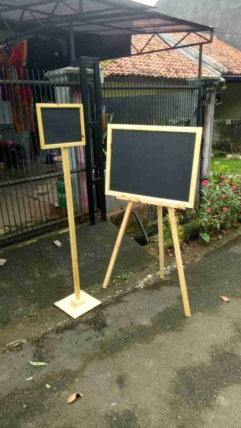 Promo Papan Tulis Kapur Standing Menu Board 60x90cm Papan Tulis Kayu ...