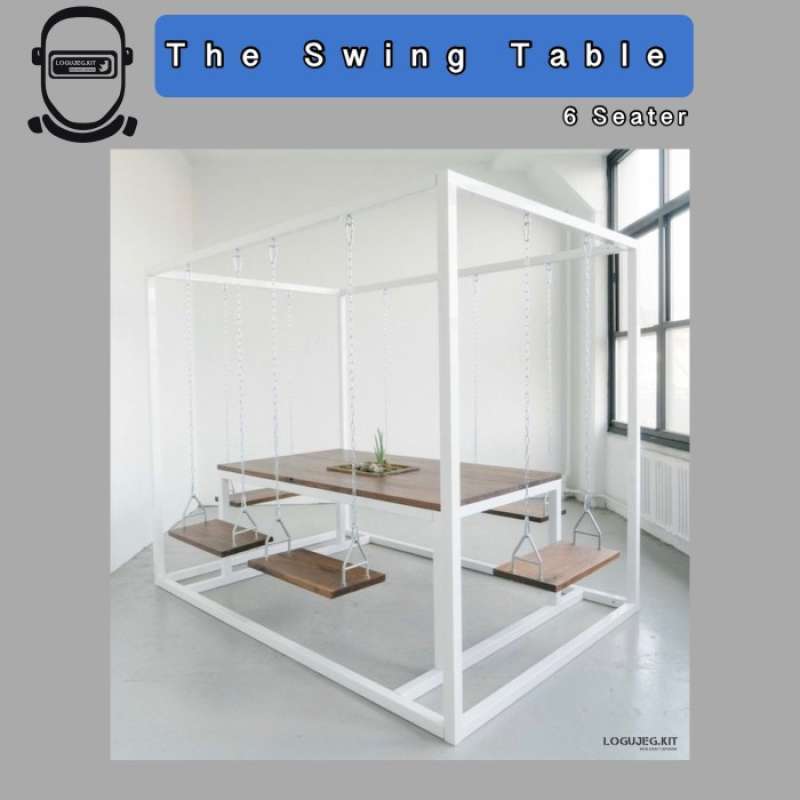 Promo Swing Table Kit / Ayunan Kayu Besi Kursi Meja / Taman Indoor ...