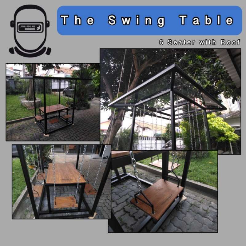 Promo Swing Table Kit / Ayunan Kayu Besi Kursi Meja / Taman Indoor ...