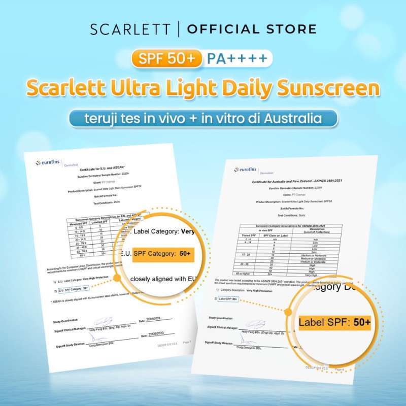 Jual Scarlett Ultra Light Daily Sunscreen Spf 50+ Pa ++++ Di Seller Ekyskincaremedan - Sei Kerah ...