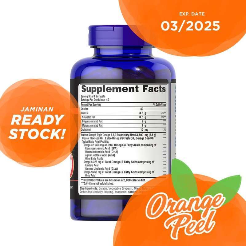 Promo Ori Puritan Maximum Strength Triple Omega 3-6-9 Fish, Flax ...