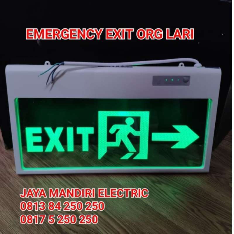 Promo Lampu Exit Led Org Lari Emergency Transparan Led Hijau / Sign ...