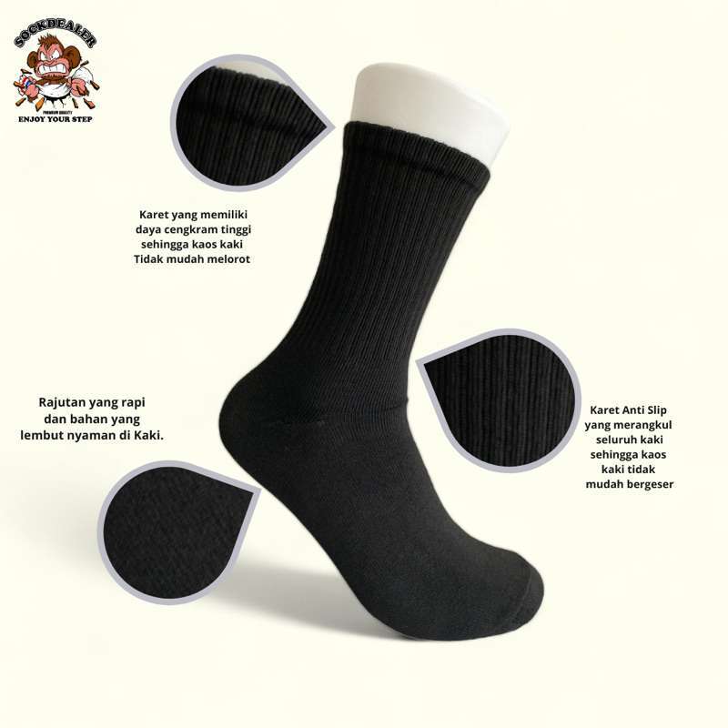 Jual Varian Warna Polos Belang Hitam Putih Black White Motif Logo Kaos Kaus Kaki Leg Sock Legs ...