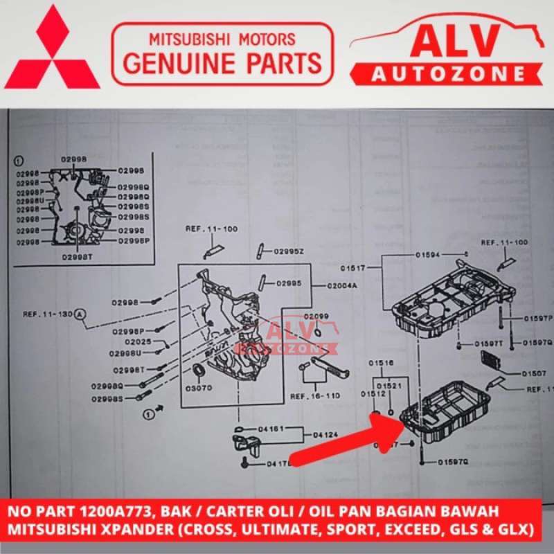 Promo Bak/carter/karter Oli/oil Pan Bagian Bawah 1200a773 Diskon 11% Di ...