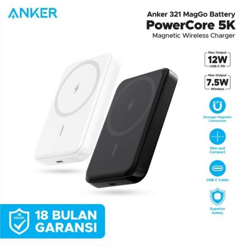 Promo Anker 321 Powerbank Wireless Magnetic 5000mah 12w Maggo Usb C ...