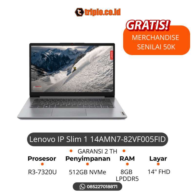 Jual Lenovo Ideapad Slim 1 14amn7-82vf003kid/5fid Amd R3-7320u 8gb ...