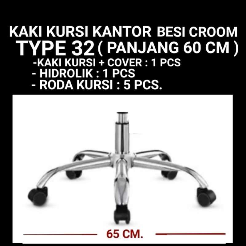 Promo Kaki Chrome Kursi Kantor, Kaki Besi Chrome + Roda + Penutup ...