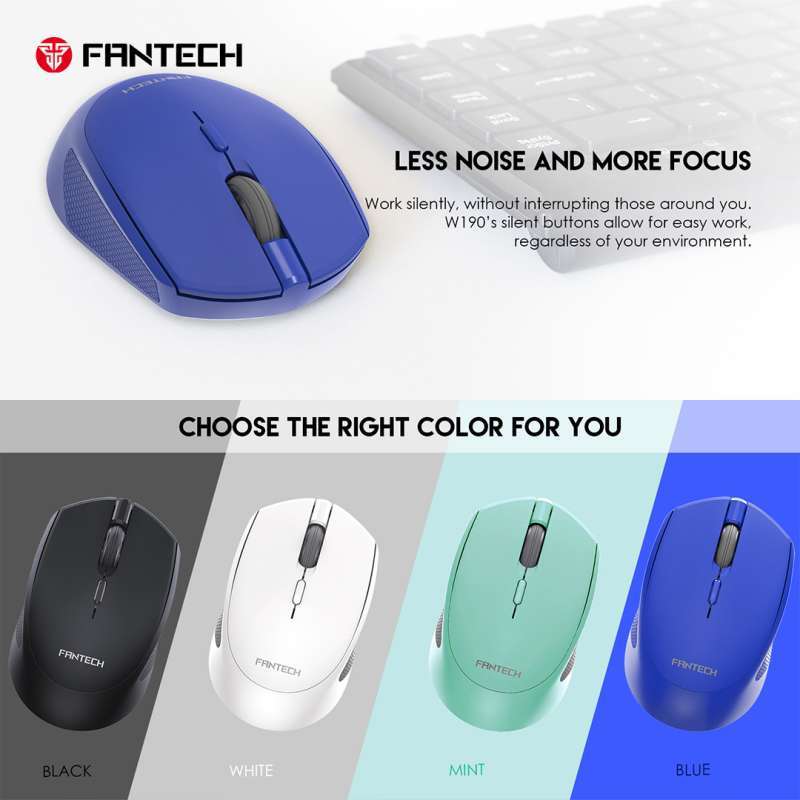 Jual Mouse Wireless Silent Click Fantech W190 Compact 3 Dpi Garansi Di ...