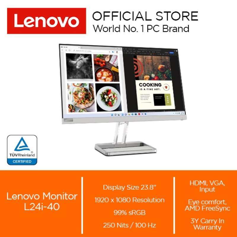 Jual Monitor Led Lenovo L24i-40 24 Ips 1080p 100hz Vga Hdmi Speaker ...