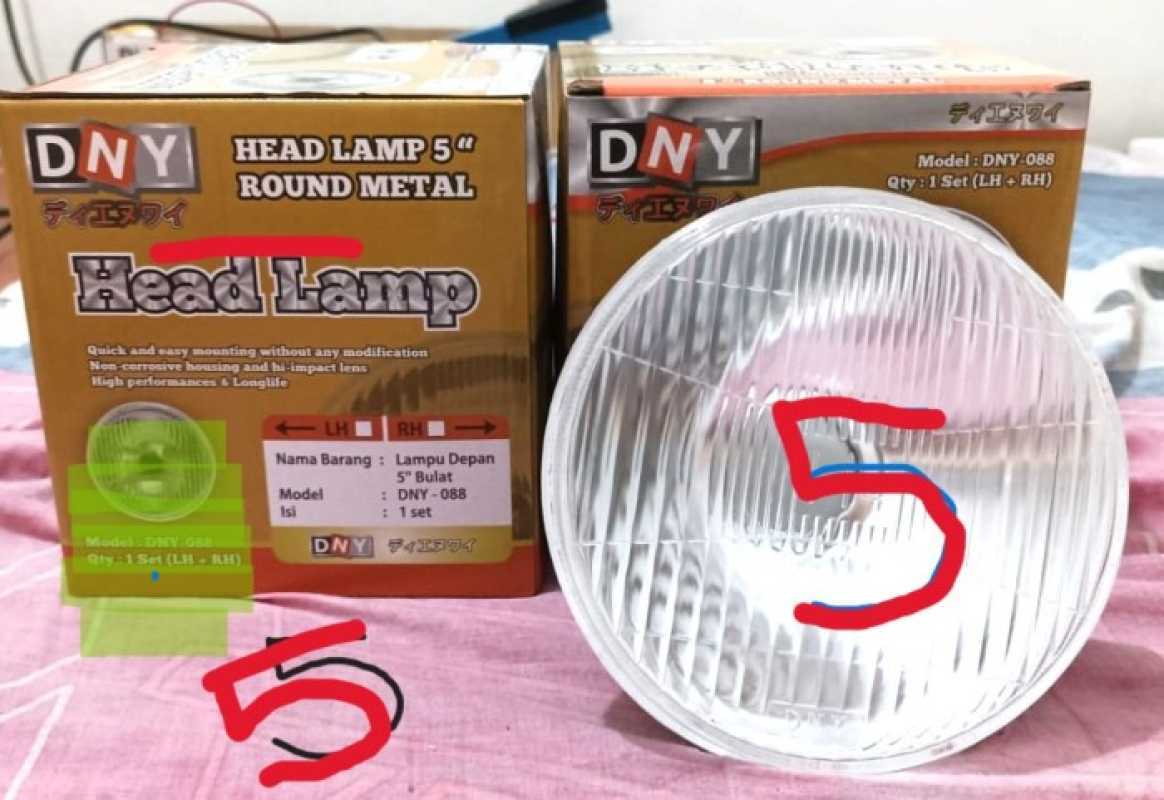 Promo Lampu Sealed Beam Head Lamp Universal Bulat 7 Inci Dny-084 12v 24v H4 - 5 Diskon 29% Di ...